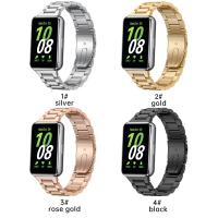 China Eraysun 2025 New Published Stainless Steel Watch Band for Samsung Galaxy Watch Fit 3 Three Beads Steel Bracelet Smart Watch Band for sale