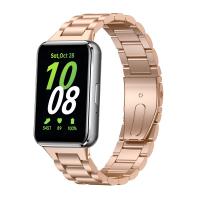 China Eraysun 2025 New Published Stainless Steel Watch Band for Samsung Galaxy Watch Fit 3 Three Beads Steel Bracelet Smart Watch Band for sale