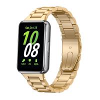 China Eraysun 2025 New Published Stainless Steel Watch Band for Samsung Galaxy Watch Fit 3 Three Beads Steel Bracelet Smart Watch Band for sale