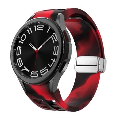 China Eraysun Quick Fit Soft Magnetic Silicone Strap for Samsung Galaxy Watch 6 Classic 47mm 43mm 6/5/4 No Gaps Sports Band Bracelet for sale