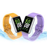 China Eraysun New Hot Seller  Colorful Buckle Rubber Strap Silicone Watch Band for Samsung Fit 3 Breathable Watch Bands for sale