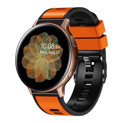 China Eraysun 20mm Factory Price Silicone Band for Garmin Forerunner 645 Double Color Smart Replacement Strap for Samsung Active 2 for sale