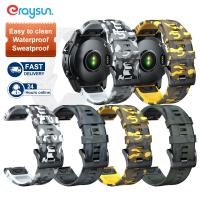 China Adjustable Breathable Quick Release Camouflage Silicone Waterproof Fashion for Garmin Fenix7 22mm 26mm Smart Watch Bands for sale