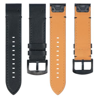 China Eraysun Quick Release Genuine Leather Strap Fashion Luxury Smart Watch Band Accessories for Garmin Fenix7 22mm 26mm for sale