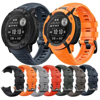 China Eraysun Quick Release Sport Silicone Strap Soft Rubber Waterproof Fashion Smart Watch Band for Garmin Instinct 2X 26mm for sale