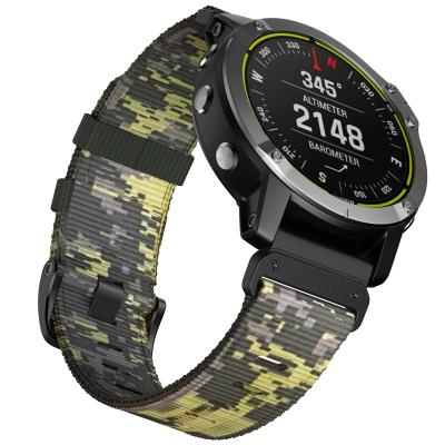 China Eraysun Quick Release Sublimation Nylon Strap Colorful Camouflage Fashion Smart Watch Band for Garmin Fenix7 LSXJ-017 22mm 26mm for sale