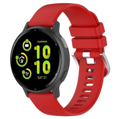 China Eraysun Colorful Liquid Silicone Strap Steel Buckle Soft Rubber Waterproof Fashion Smart Watch Band for Garmin Vivoactive5 for sale
