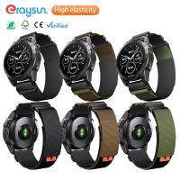 China Eraysun 26mm New Quick Fit Nylon Sport Bands Mountaineering With Metal Buckle for Garmin Watch Adjustable Elastic Wrist Strap for sale