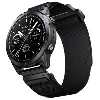 China Soft JM Style Magnetic Sticker Nylon Watch Band for Garmin Watch 22mm 26mm Width Fabric Watch Bands for sale