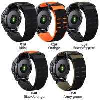 China Soft JM Style Magnetic Sticker Nylon Watch Band for Garmin Watch 22mm 26mm Width Fabric Watch Bands for sale