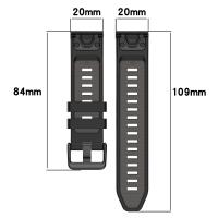 China Eraysun Garmin Fenix 8 43mm Adjustable Elastic Quick Release Strap 20mm Breathable Sport Silicone Fashion Smart Watch Band for sale