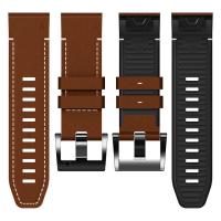 China Eraysun 22/26mm for Garmin Watch Band Luxury Leather Sport Breathable Replaceable Unique Strap for sale