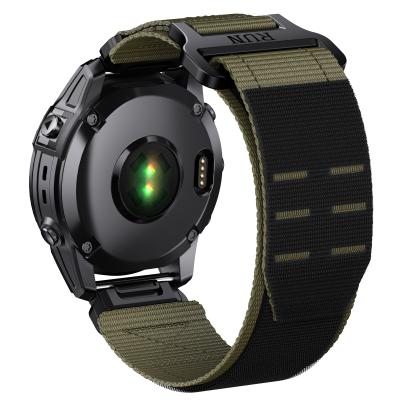 China Eraysun 22mm 26mm Luxury Nylon Quick Fit Bands for Gamin Watch Sport Adjustable Breathable Unique Elastic Strap for sale