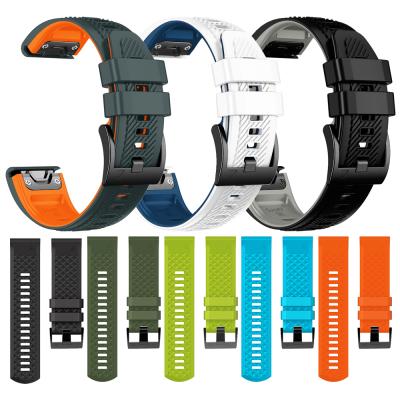 China Eraysun Quick Release for Garmin Silicone Watch Bands Luxury Soft Rubber Strap Sport Breathable Replaceable Waterproof Watchband for sale
