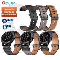 China Eraysun 22mm 26mm Quick Release Leather Watch Strap for Garmin Fenix 3 5 5X 6X 7X Replacement Adjustable Watch Bands for sale