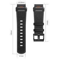 China Eraysun 22mm 26mm Quick Release Leather Watch Strap for Garmin Fenix 3 5 5X 6X 7X Replacement Adjustable Watch Bands for sale