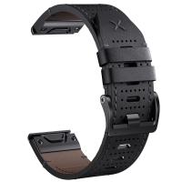 China Eraysun 22mm 26mm Leather Watch Strap for Garmin Fenix5X/5XPlus 6X/6XPro 7X/3/3HR Fenix5 6 7 Instinct Quick Release Watch Band for sale
