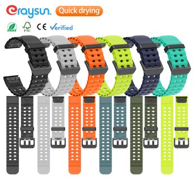 China Quick Release Breathable Soft Rubber 22mm 26mm for Garmin Fenix 8 7X 7S 6X 6 Pro 5 5X Forerunner 965 955 945 Watch Bands for sale