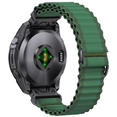 China Ocean Nylon 26mm Fabric Watch Strap for Garmin Fenix 7XPro/5X/Plus/8/3/6X Pro Sport Elastic Quick Release Watch Bands Breathable for sale