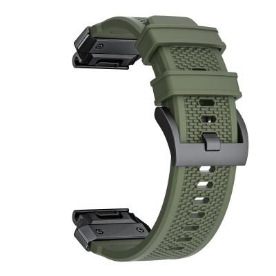 China Eraysun 22mm 26mm Quick Release Strap Adjustable FKM Silicone for Garmin Sport Waterproof Smart Watch Band for sale