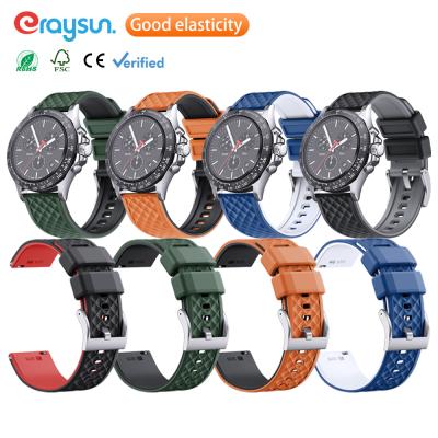 China 18mm 20mm 22mm Soft Sport Rubber Adjustable  Watch Strap for Garmin Venu 2/3 Silicone Watch Bands for sale