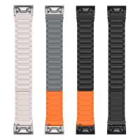 China Eraysun Silicone Magnetic Watch Strap 26mm for Garmin Fenix 7X 7 Pro Fenix 6X 5X Forerunner 965 955 Quick Release Watch Band for sale