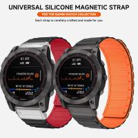 China Eraysun Silicone Magnetic Watch Strap 26mm for Garmin Fenix 7X 7 Pro Fenix 6X 5X Forerunner 965 955 Quick Release Watch Band for sale