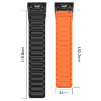 China Eraysun 26mm Silicone Magnetic Watch Band for Garmin Fenix 7X 7 Pro 6X 5X 5Plus Sport Mens Quick Release Watch Strap Bracelet for sale