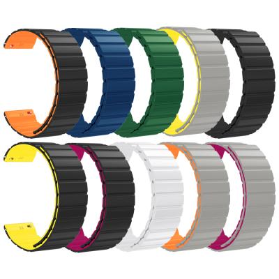 China Silicone Magnetic Watch Bands 16mm 18mm 20mm 22mm for Samsung S3/Active2 for Garmin Forerunner 645/245 Sport Watch Strap for sale