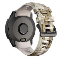 China Eraysun 22mm 26mm Camouflage Print Watch Strap for Garmin Instinct 3 Waterproof Adjustable Sport Rubber Soft Watch Bands for sale
