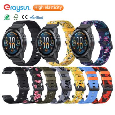 China Eraysun Nylon ABS Buckle Quick Fit Watch Strap for Garmin Fenix 8 22mm 26mm Smart Watch Strap for sale