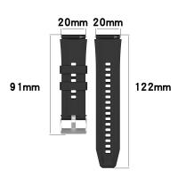 China Eraysun Silver Metal Buckle Rubber Strap 20mm Watchband for Huawei GT3 42mm/Samsung Gear S2 Classic/Amazfit GTS3 Wristbands for sale