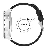 China Eraysun Silver Metal Buckle Rubber Strap 20mm Watchband for Huawei GT3 42mm/Samsung Gear S2 Classic/Amazfit GTS3 Wristbands for sale