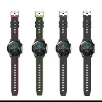 China Two Tones Color Silicone Wristband Strap for HUAWEI WATCH GT 2 46mm / GT Active 46mm HONOR Magic Band Bracelet GT2 for sale