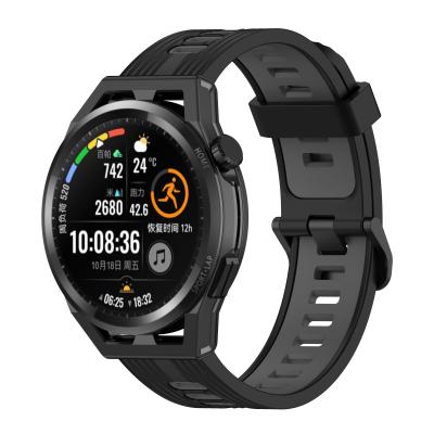 China 22mm Two Color Silicone Quick Release Soft Rubber Replacement Watch Band for Huawei Gt3 44mm Huawei GT Runner for sale