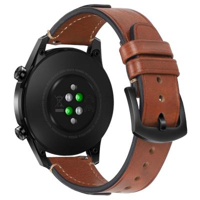 China Eraysun Universal Retro-Styled Leather Watchband Strap Bracelet 22mm Strap for Huawei Honor Magic Watch 2 Watch GT GT2 46mm for sale