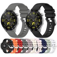 China Eraysun Colorful Liquid Silicone Strap Steel Buckle Soft Rubber Waterproof Fashion Smart Watch Band for Huawei GT 4 18mm 22mm for sale