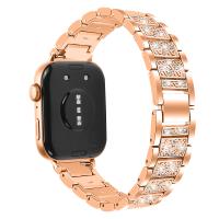 China Luxury 20mm Stainless Steel Breathable Diamond-encrusted Accessories for Huawei Fit 3 Smart Watch Bands for sale