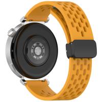 China Eraysun Rubber Strap for Huawei Watch GT5 41MM GT5 Pro 42MM Folding Buckle Silicone Strap 18MM Classic Silicone Watchband for sale