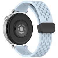 China Eraysun Rubber Strap for Huawei Watch GT5 41MM GT5 Pro 42MM Folding Buckle Silicone Strap 18MM Classic Silicone Watchband for sale