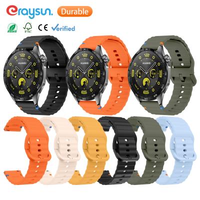 China Eraysun 18mm 20mm 22mm Universal Band Sports Adjustable Wristband for Huawei Watch GT4/Ultimate/GT3 Pro Silicone Watch Strap for sale