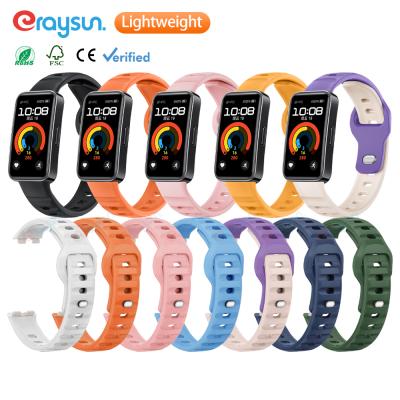 China Eraysun Silicone Strap for Huawei Band 9 8 Breathable Wristband Replacement Watch Band Accessories for sale
