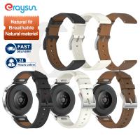 China 18mm Leather Watch Strap for Huawei GT5 41mm GT5 Pro 42mm Replaceable Breathable Adjustable Quick Release Watch Bands for sale