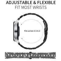 China Eraysun Luxury 22mm Breathable Stainless Steel Women's Metal Strap Watch Band for & Honor Smartwatches for sale