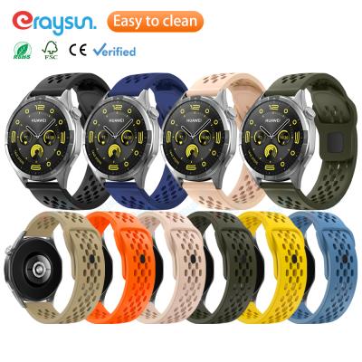China Eraysun Rubber Breathable Elastic Watch Bands 22mm/20mm for for Watch 6/5/4 for /GT2 Pro Custom Classic Sport for sale