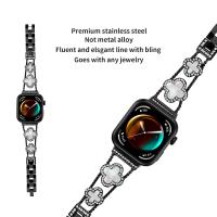 China Eraysun Women Diamond Strap for Huawei Watch Fit3 Metal Wrist Band Stainless Steel Replacement Jewelry Clover Watch Band for sale