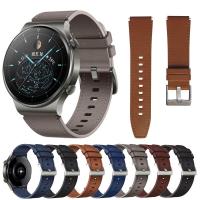 China Eraysun Leather Watch Straps Genuine 22mm Leather Strap for Huawei Watch GT 2 GT2 Pro Replacement Vintage Smart Watch Band for sale
