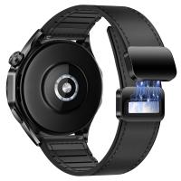 China Eraysun Magnetic Watch Band Leather 20mm 22mm Watch Strap for Huawei Watch GT5/4/3 46mm Smart Bracelet Replaceable Wristband for sale