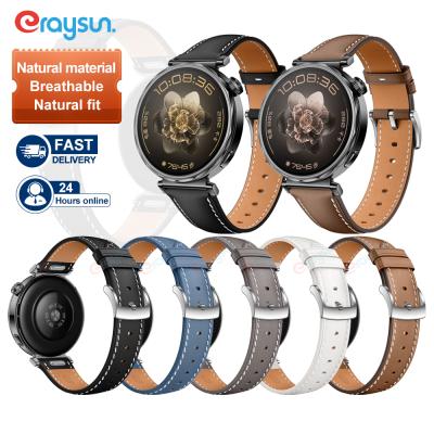 China Eraysun Leather 18mm 22mm 20mm Strap for Huawei Watch GT5 4 46mm WATCH 4 Pro GT 3 GT2 Pro 42mm Soft Replacement Watch Bands for sale