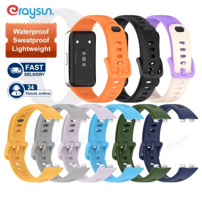 China Eraysun New Replacement Silicone Strap for Huawei Band 10 9 8 NFC Watchband Sport Adjustable Smartwatch Band for sale